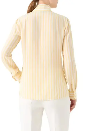 Akris Stripe Silk Tunic Shirt