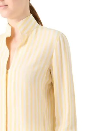 Akris Stripe Silk Tunic Shirt
