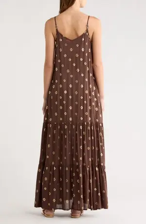 Elan Metallic Dot Cover-up Dress