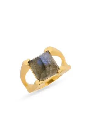 DEAN DAVIDSON Mini Plaza Labradorite Ring - Yellow Gold/labradorite