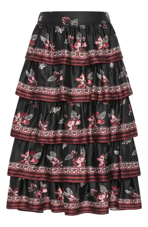 City Chic Drama Ruffle Tiered Maxi Skirt