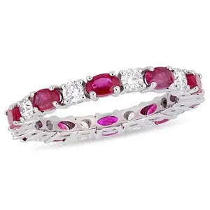 JULIANNA B. Diamond And Eternity Ring In 14k White Gold - Ruby