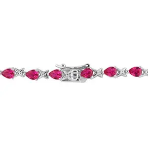 JULIANNA B. Lab-created Gemstone Pear X Link Bracelet
