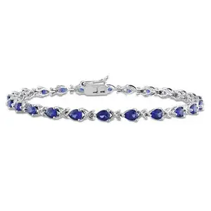 JULIANNA B. Lab-created Gemstone Pear X Link Bracelet - Lab-created Sapphire