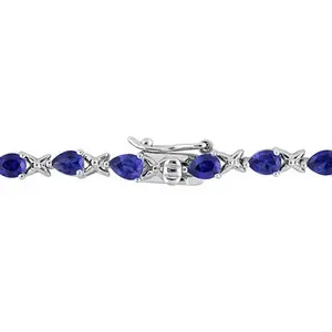 JULIANNA B. Lab-created Gemstone Pear X Link Bracelet - Lab-created Sapphire