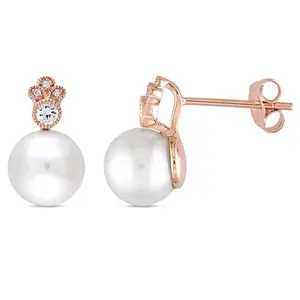 JULIANNA B. 10K Gold Cultured Freshwater Pearl Stud Earrings 10k Rose Gold