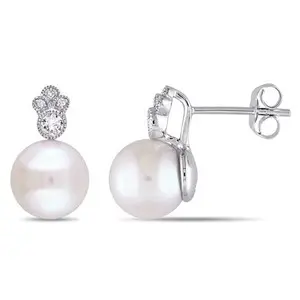 JULIANNA B. 10k Gold Cultured Freshwater Pearl Stud Earrings - 10k White Gold