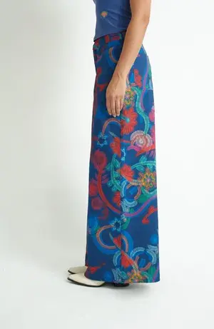 FLORENCIA DAVALOS Coco Pant - Blue Embroidery Vine