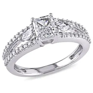 JULIANNA B. 14k Diamond 3-stone Split Shank Ring - 14k White Gold