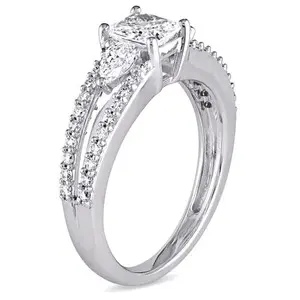 JULIANNA B. 14k Diamond 3-stone Split Shank Ring