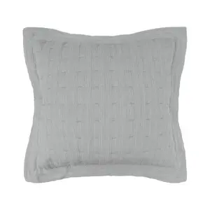 ELISABETH YORK Danette Shale Premium Cotton Sham 26" X 26 - Grey
