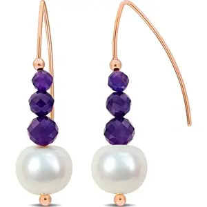 JULIANNA B. Pearl And Bead Charm Earrings - Amethyst