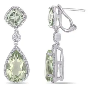 JULIANNA B. Teardrop Dangle Earrings - Green Quartz