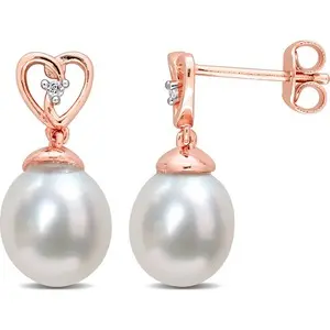 JULIANNA B. Pearl And White Topaz Drop Earrings - South Sea Pearl