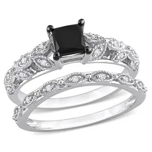 JULIANNA B. 14k White Gold 1 Ct. T.w. Vintage Bridal Ring Set - Diamond