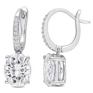 JULIANNA B. Oval Moissanite Drop Earrings - Sterling Silver