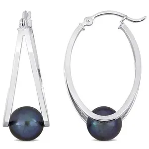 JULIANNA B. Cultured Pearl Drop Hoop Earrings - Cultured Freshwater Pearl