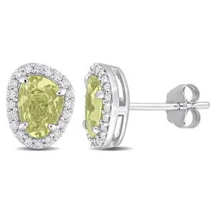 JULIANNA B. Yellow & Diamond Halo Stud Earrings - Sapphire