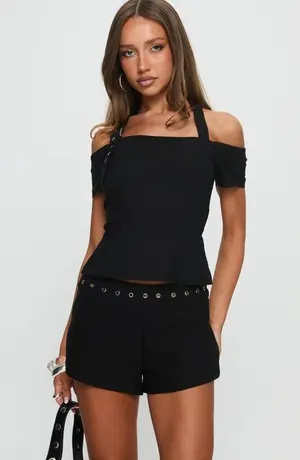 Princess Polly Chalise Rivet Detail Mini Shorts