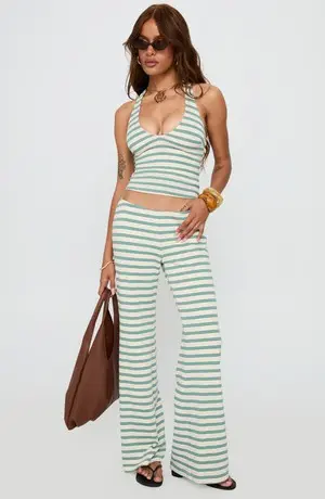 Princess Polly Anora Stripe Halter Top & Pants Set