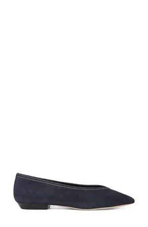 Veronica Beard Bancroft Pointed Toe Flat - Navy