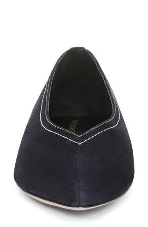 Veronica Beard Bancroft Pointed Toe Flat - Navy