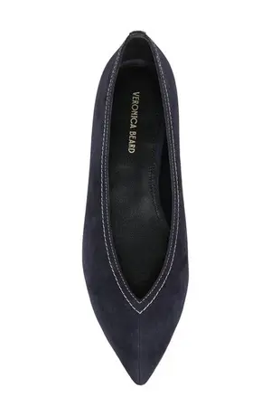 Veronica Beard Bancroft Pointed Toe Flat - Navy