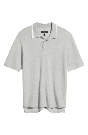 Rag & Bone Harvey Tipped Polo - Heather Grey