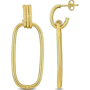 JULIANNA B. Open Drop Huggie Earrings - 10k Yellow Gold