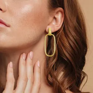 JULIANNA B. Open Drop Huggie Earrings