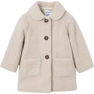 MAYORAL Textured Coat With Patch Pockets - Beige