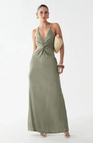 ST MRLO Alaia Maxi Dress - Bay Leaf