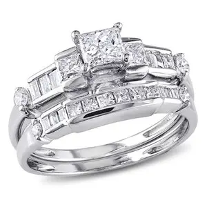 JULIANNA B. 14k Diamond Bridal Ring Set - 14k White Gold