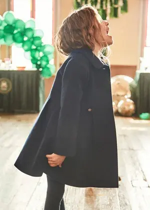 MAYORAL Pleated Coat - Navy