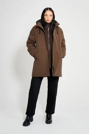 Stutterheim Stockholm Winter Matte Coat - Dark Brown