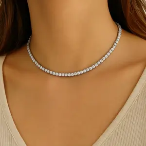 DONATELLO GIAN Tennis Necklace And Stud Earrings Set - Silver