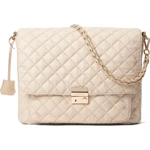 Mz Wallace Large Crosby Quilted Nylon Crossbody Bag - Buff