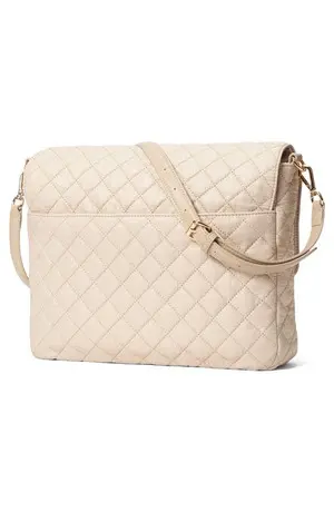 Mz Wallace Large Crosby Quilted Nylon Crossbody Bag - Buff