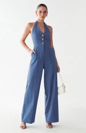 BWLDR Amie Jumpsuit - Steel Blue