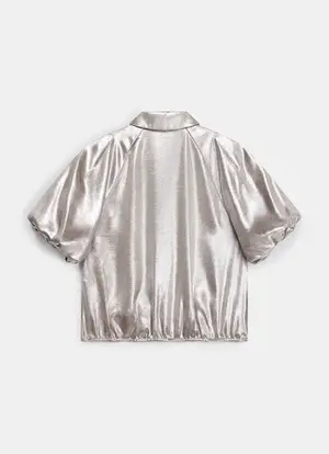 Mint Velvet Metallic Puff Sleeve Shirt