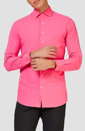 Opposuits Mr. Modern Tailored Fit Wrinkle Resistant Button-up Shirt - Pink