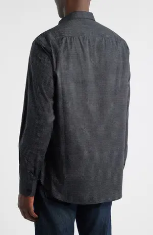 Emporio Armani Micro Dash Button-up Shirt - Solid Black