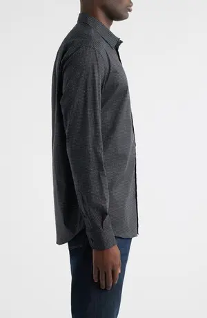 Emporio Armani Micro Dash Button-up Shirt - Solid Black