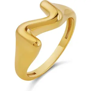 SHYMI Bubble Letter Initial Ring - Gold