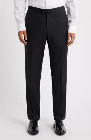HERITAGE GOLD Wool Tuxedo Pants - Black