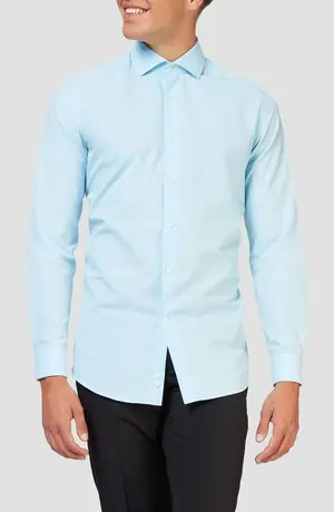 Opposuits Cool Modern Tailored Fit Wrinkle Resistant Button-up Shirt - Blue