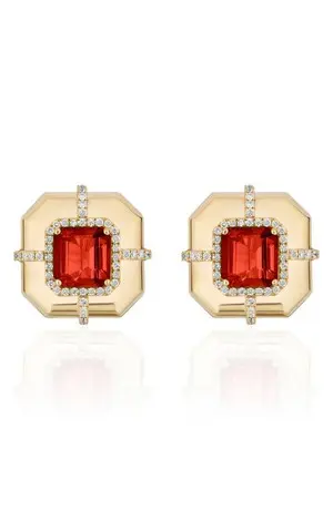 Goshwara Diamond & Semiprecious Stone Stud Earrings - Red
