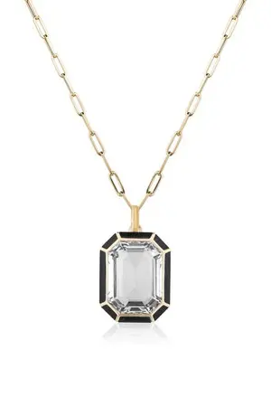 Goshwara Melange Emerald Cut Pendant Necklace - Clear