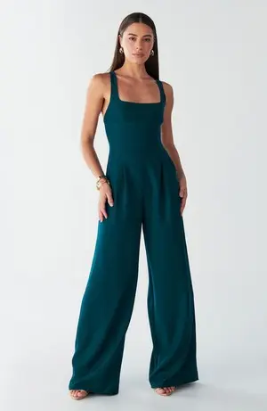 BWLDR Cherie Wide Leg Jumpsuit - Emerald