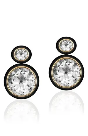 Goshwara Melange Drop Earrings Clear